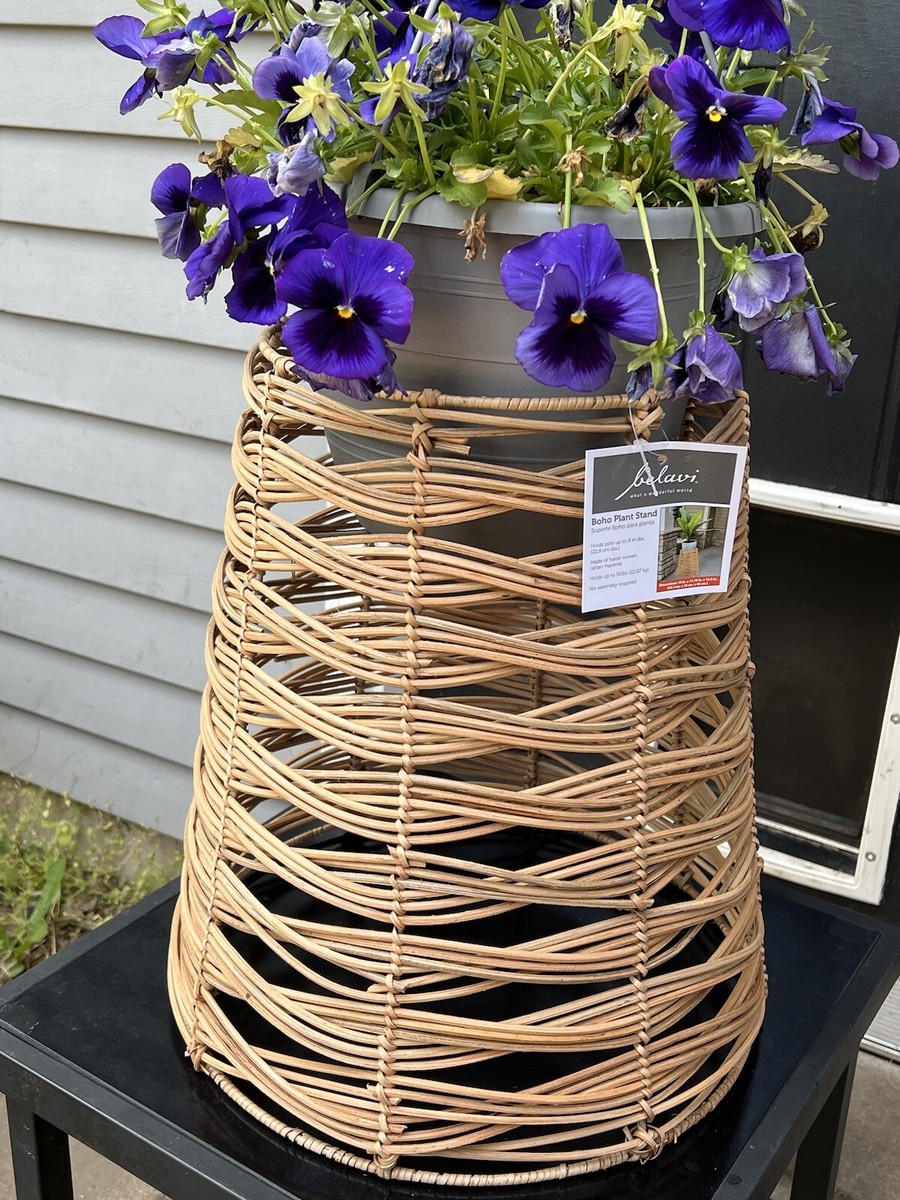 Wicker Window Box Plant Stand Eco Friendly Rattan Cane Plant Pot Stand