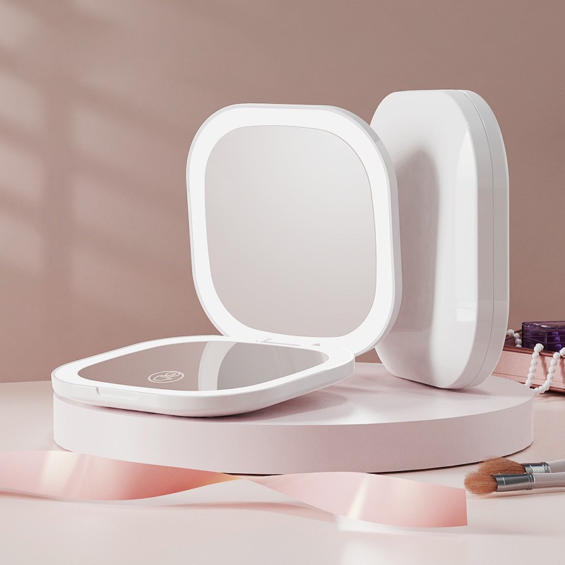 Handheld Flip Top Makeup Mirror Portable Flip Mirror Lighted for Daily ...