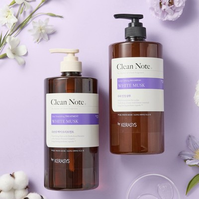 Kerasys Clean Note White Musk Scalp Calming Shampoo & Conditioner Set ...