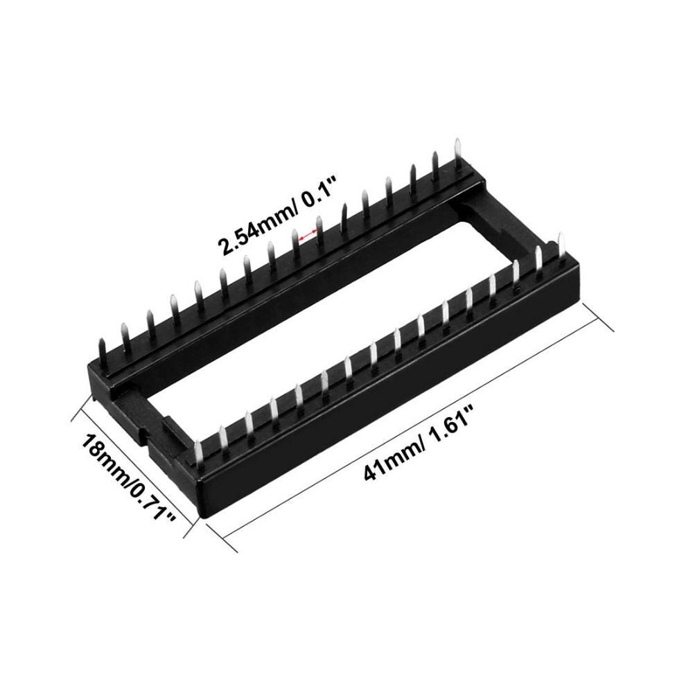 25pcs 15.2mm Row Pitch DIP IC Chip Socket Adaptor 2 Row Socket Adaptor ...