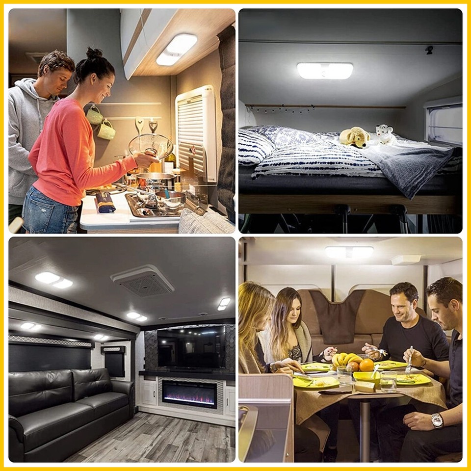 RV Interior Led Ceiling Light Boat Camper Single Trailer Dome 12v 300LM ...