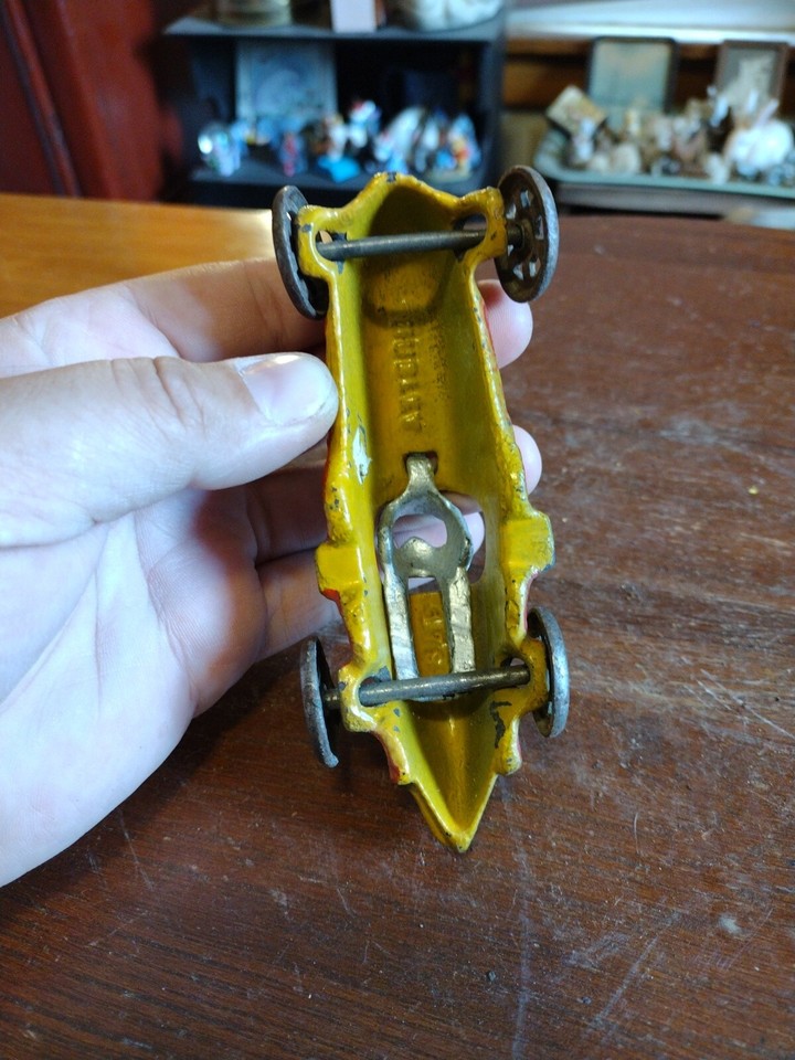 Vintage 5" Hubley Cast Iron Fishtail #5 Racer Indy Race Car W/ Driver ...