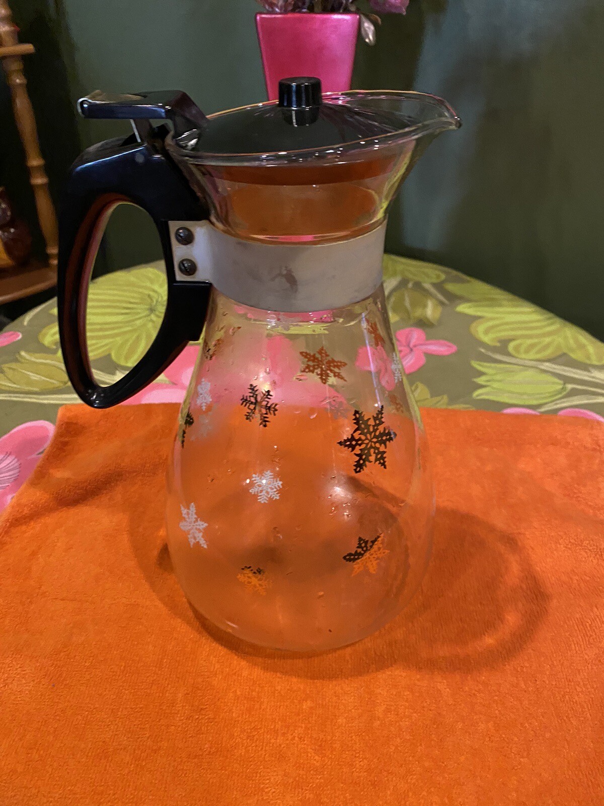 Vintage Pyrex Glass Coffee Pot Carafe Pitcher Atomic Snowflake MCM | eBay