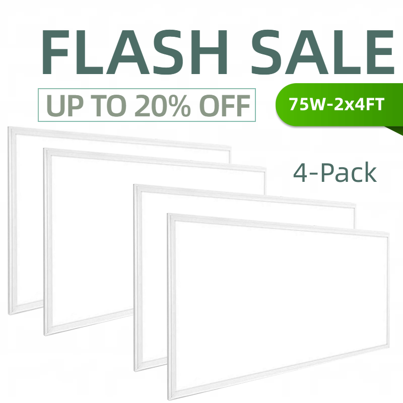 4PCS 75W 2x4ft Dimmable LED Flat Panel Light Office Drop Ceiling ...