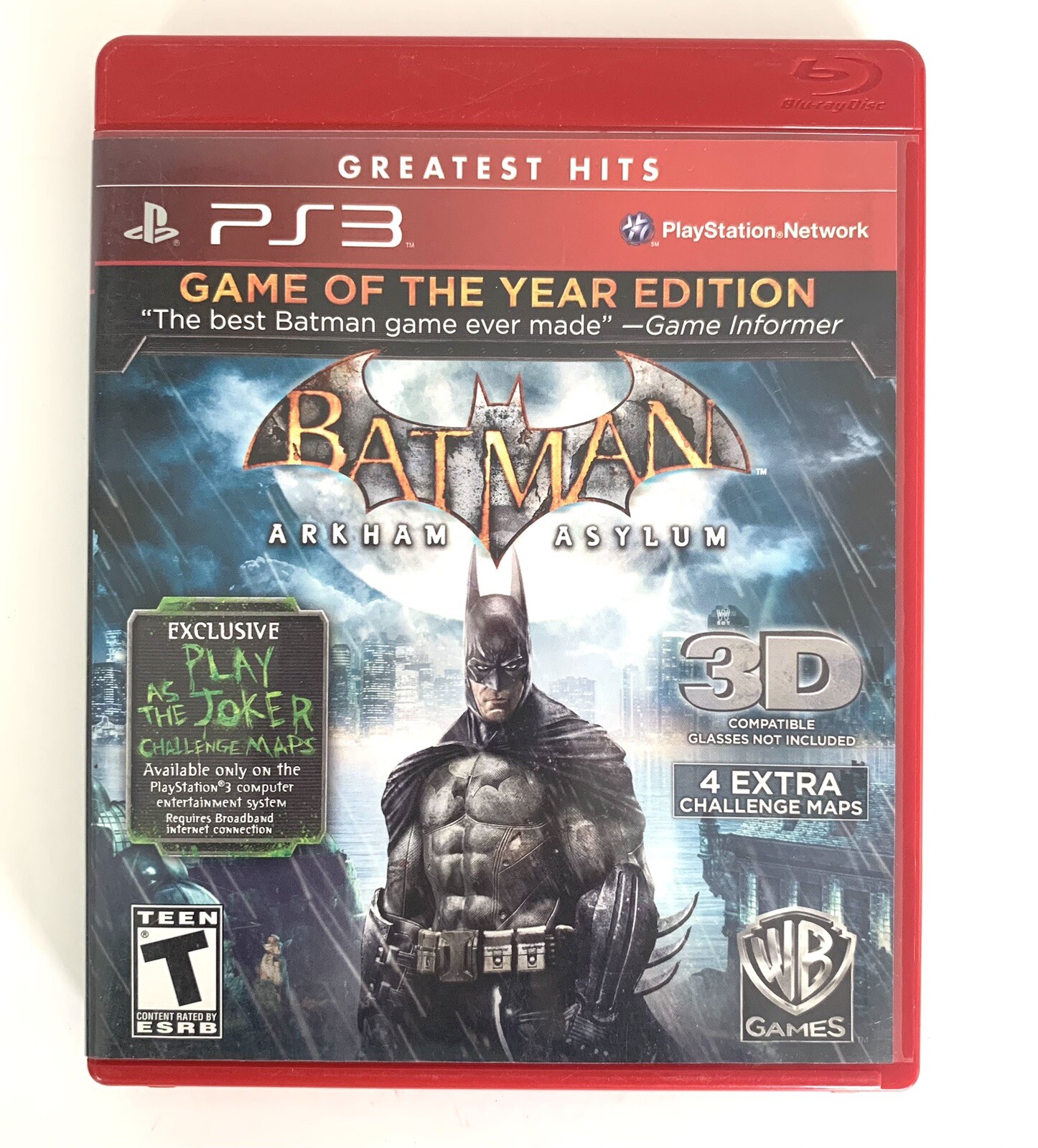 Batman Arkham Asylum Game of The Year PlayStation 3 PS3 W/manual ...