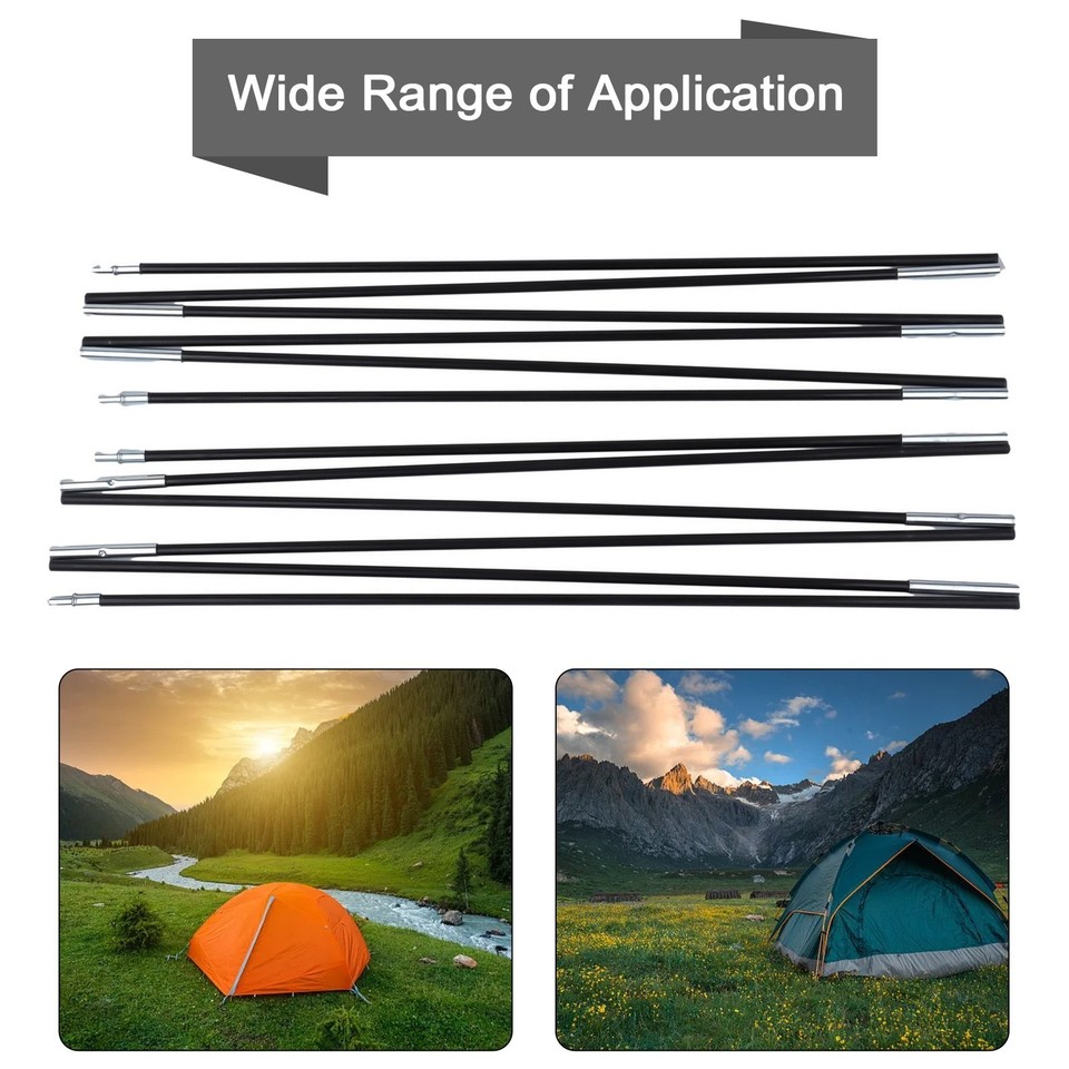 10ft Fiberglass Camping Support Rods Compact and Portable Tent Pole Kit ...