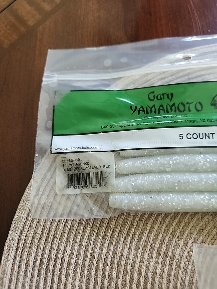 3 New Pks Gary YAMAMOTO 6" YAMASENKO ORIGINAL Blue Pearl Silver Flake ...