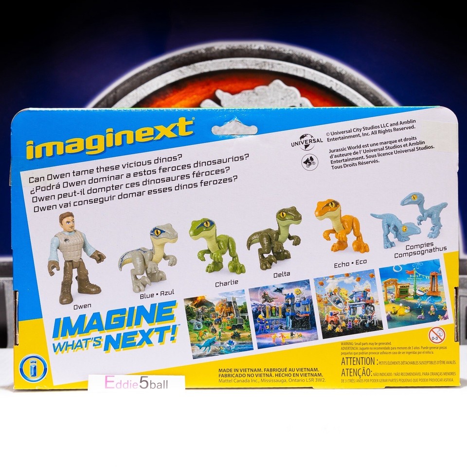 NEW Fisher Price Imaginext Jurassic World Raptor Trainer Owen Gift Set ...