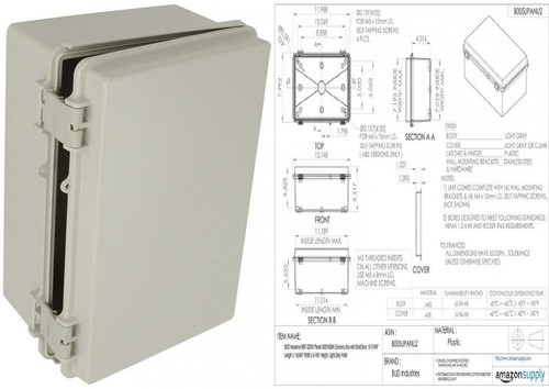 BUD Industries NBF-32016 Plastic ABS NEMA Economy Box NBF-32016, Opaque ...