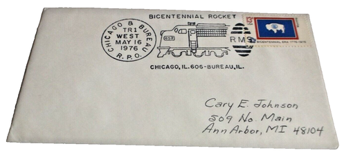 MAY 1976 CRI&P ROCK ISLAND BICENTENNIAL ROCKET TRAIN #1 RPO SOUVENIR ...