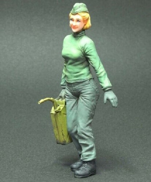 1/20 85mm Resin Figure Model Kit Sexy Girl German Soldier Oil Drum WW2 ...