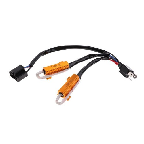 H4 LED Fog Light Headlight Load Resistor Wiring Harness Decoder 50W ...