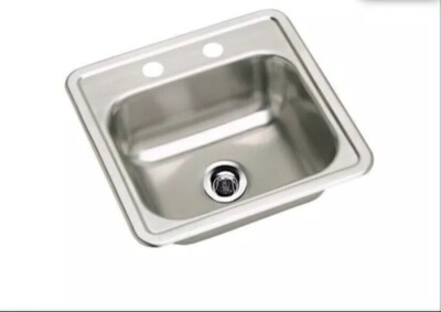 ELKAY 23 Gauge Stainless 15 x 15 x 5" in. 2-Hole RV camper Bar single ...