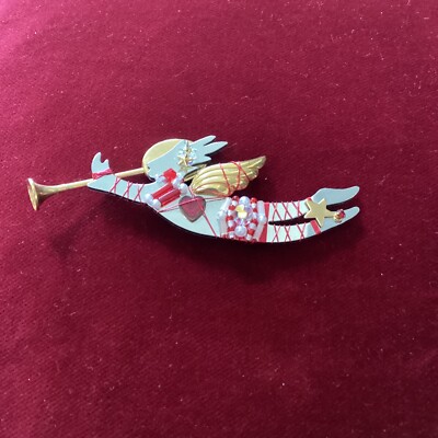 Liztech Artisan Jewelry 1998 Handcrafted Figural Guardian Angel Brooch ...