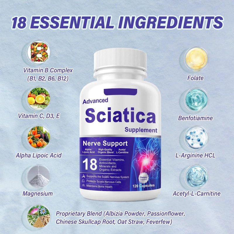 60pcs Nerve Relief Capsules Advanced Sciatica Supplement Neuropathy ...