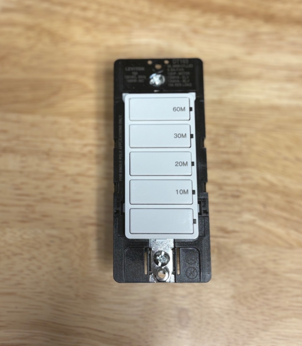 Decora In-Wall 60-Minute Countdown Timer Switch, 15A, ½ HP/9.8A Fan ...