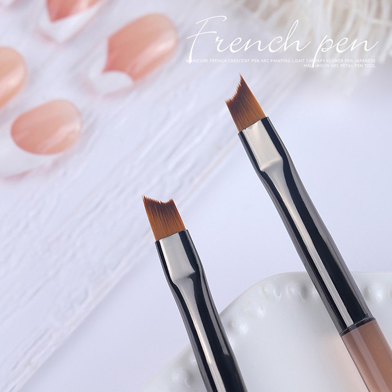 1Pc French Tip Nail Brushes Half Moon Shape UV Gel Acrylic Painting ...