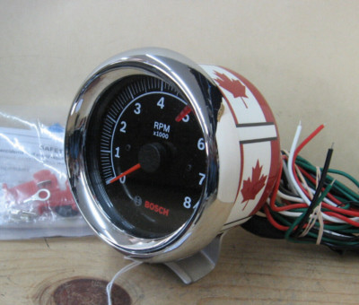 Bosch / Sun Super Tach II Style 8000 8K RPM Tachometer Maple Leaf Cup ...
