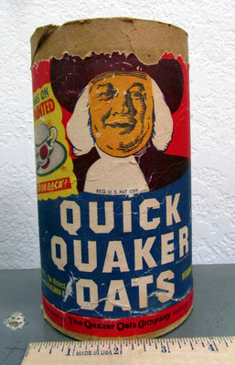 Vintage QUAKER OATS Round Cardboard Container, great graphics, china ...