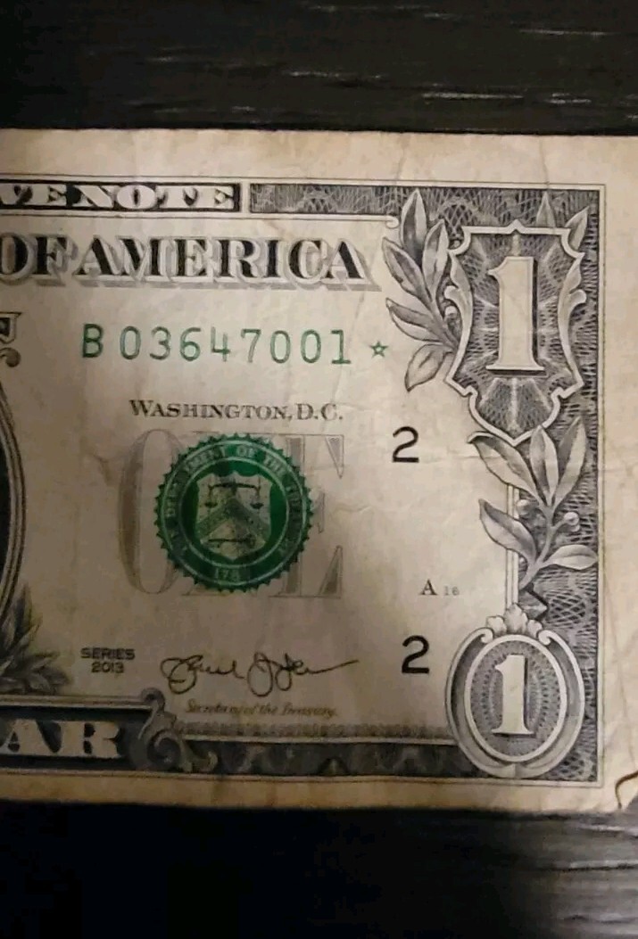 2013 1 Dollar star note b series duplicate B03647001* Rare | eBay