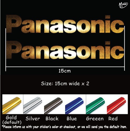 2x PANASONIC Decal Stickers Metallic Chrome 15cm wide logo die cut best ...