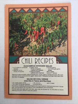 Chili Recipes Vintage Postcard | eBay