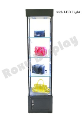 Tower Black Full Vision Showcase Display Assembled W/LED Lights #SC ...