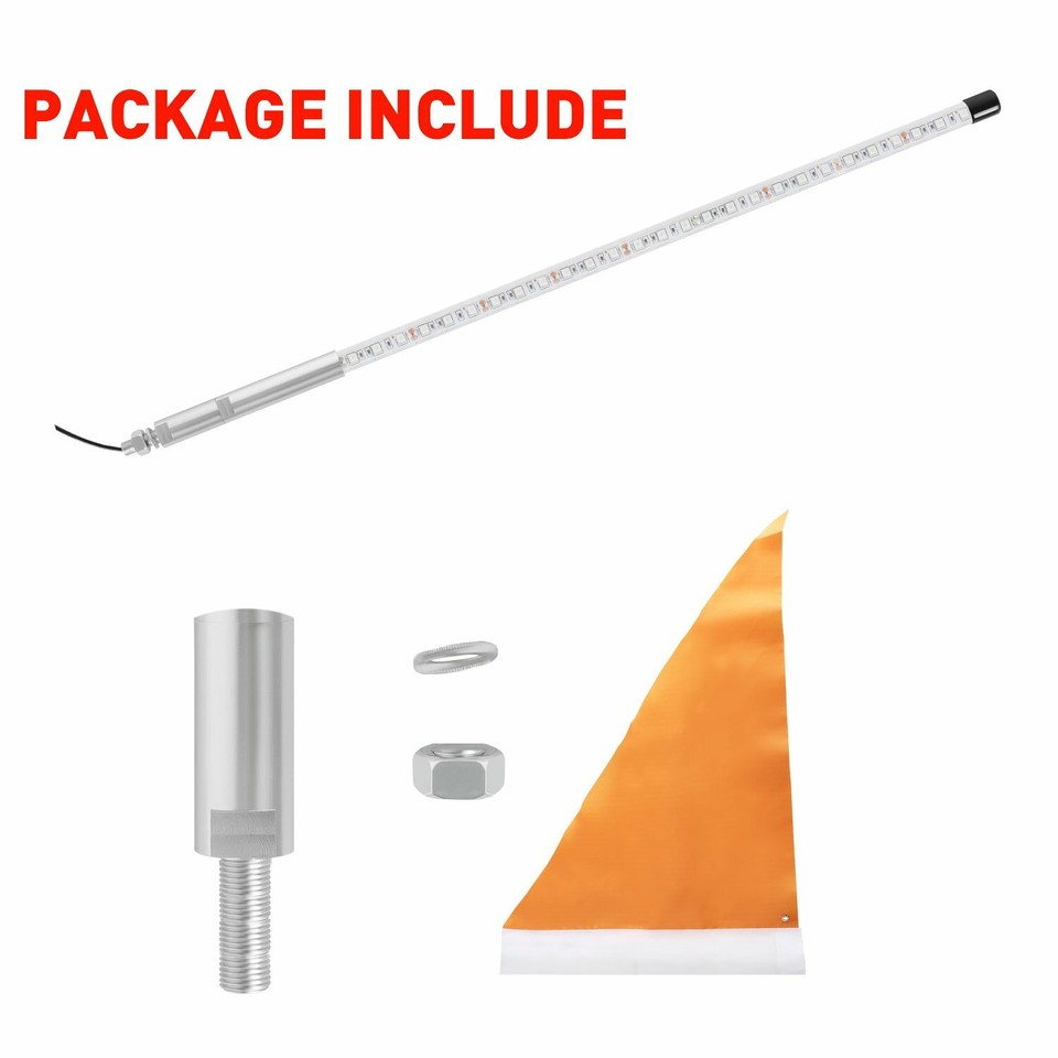 1 Pack Led Whip Lights Lighted Whips For UTV Blue Color Led CB Antenna ...