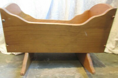 vintage 22" Baby Doll Rocking Cradle/Crib Wood large | eBay