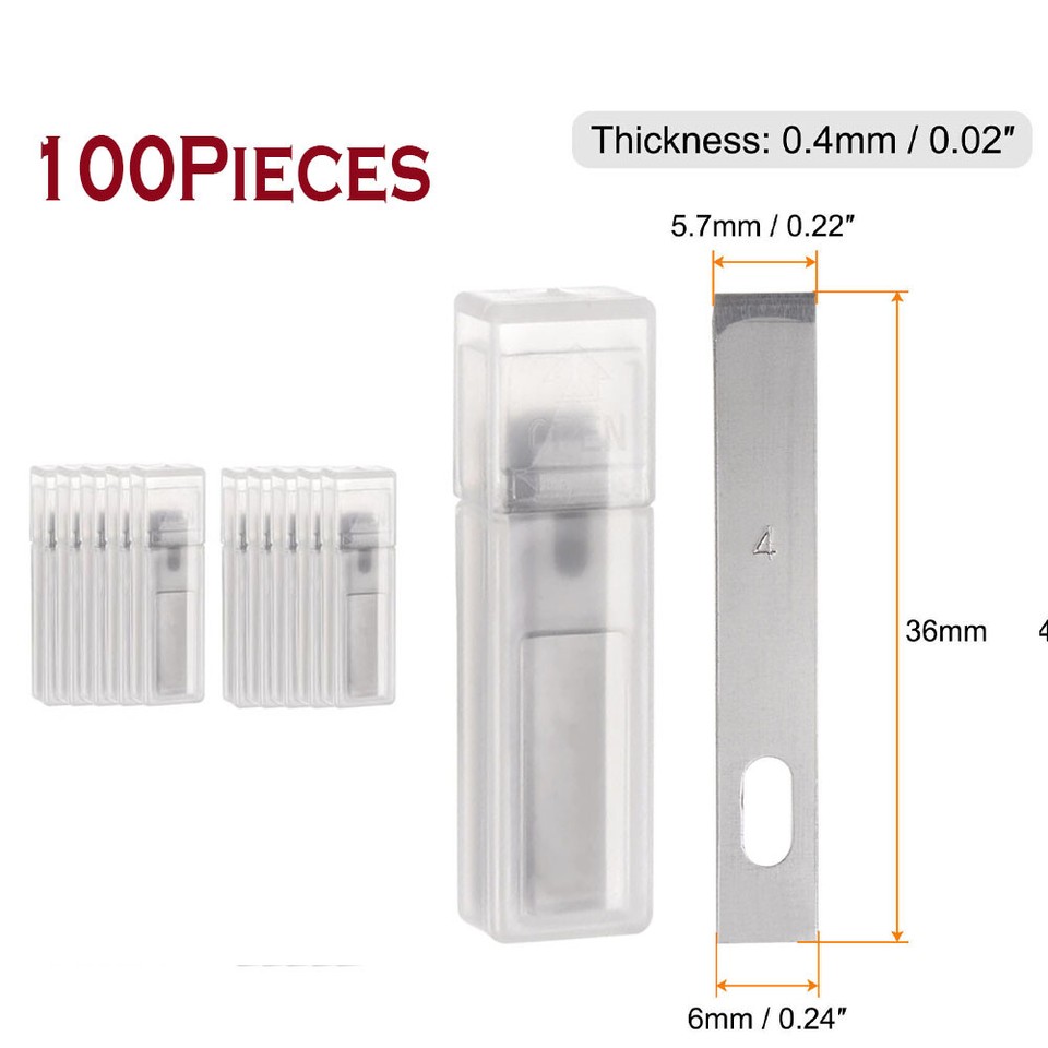 100/200/400Pcs Hobby Blades #4#11#16#17 Exacto Knife for x-Acto Tool ...