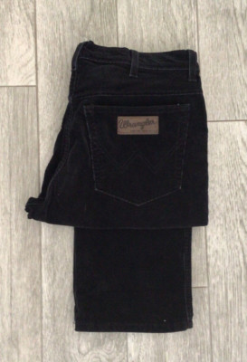 MENS WRANGLER TEXAS STRETCH CORDS / CORD JEANS CORDUROY BLACK W34 - L30 ...