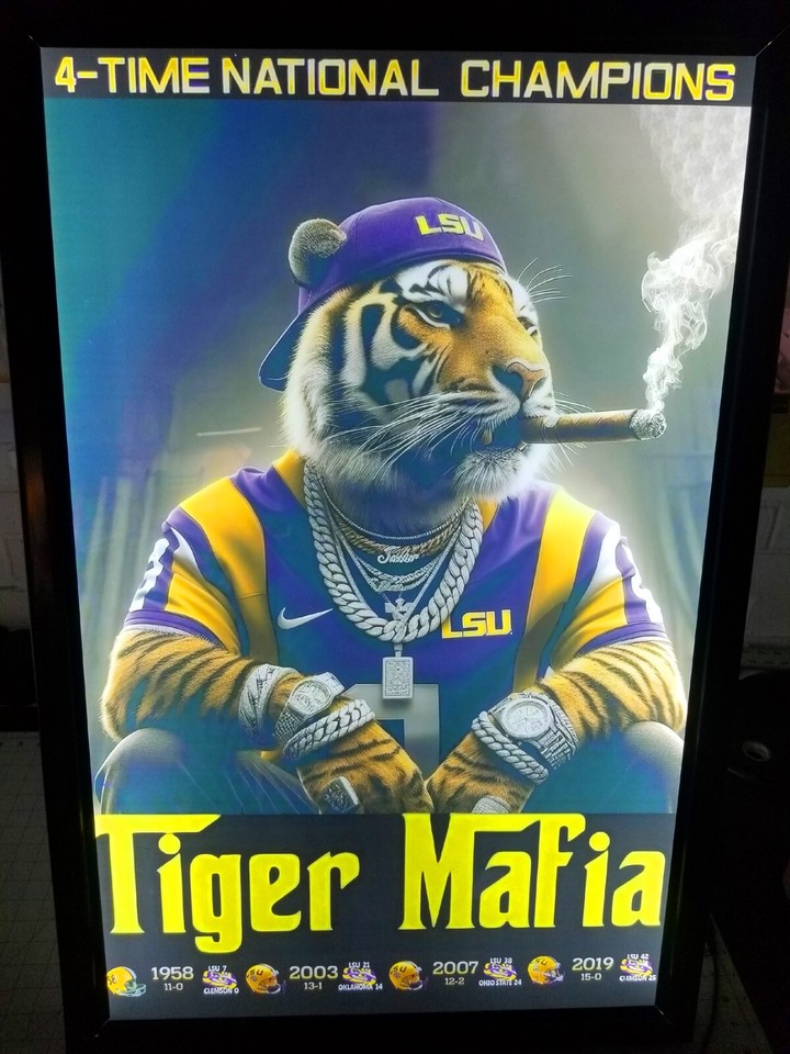 LSU TIGERS FOOTBALL 4 NATIONAL CHAMPIONSHIPS PREMIUM POSTER | eBay