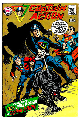 CAPTAIN ACTION #1 in VF- a 1968 Silver Age DC comic- Jim Shooter ...