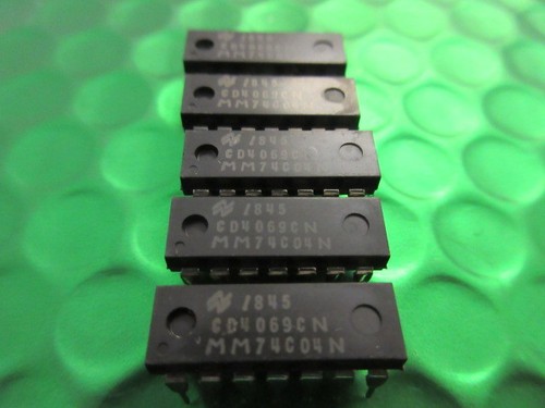 NSC CD4069CN x6, IC Logic Circuit HEX Inverter, CMOS 14-DIP MM74C04N ...