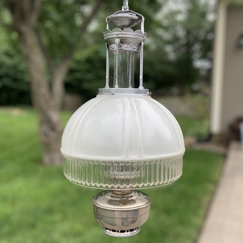 Aladdin Model 12 Hanging Lamp w/ 616 Prismatic Shade – Four-Post Frame ...