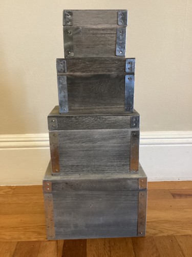 Set of 4 Vintage Nesting Wooden Boxes | eBay