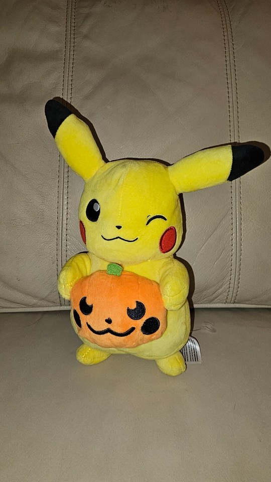 Pokemon Pikachu w Pumpkin Jack O Lantern Halloween Plush 10" | eBay