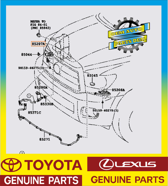 852070C020 Genuine Toyota Actuator Headlamp Washer Sequoia Tundrarh ...