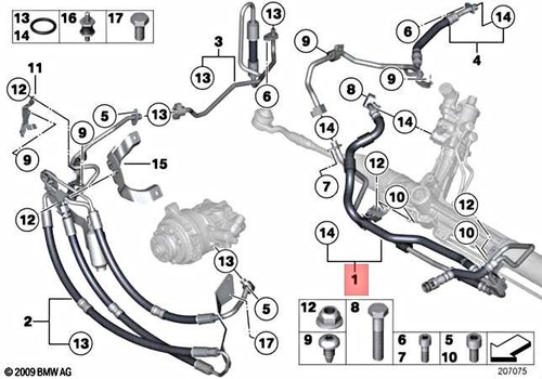 Genuine BMW Power Steering / Dynamic Drive Oil Return Pipe OEM ...
