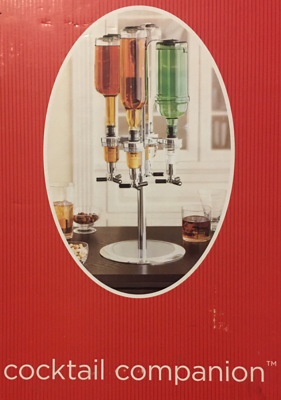 NEW 4-Bottle Revolving Carousel Alcohol / Liquor Dispenser 750 mL or 1 ...