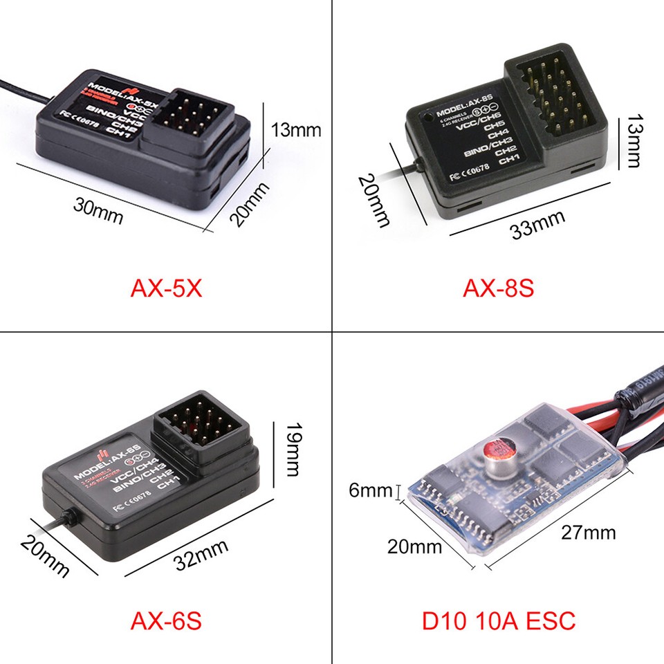 AUSTAR RC Transmitter and Receiver 2.4G 3CH 4CH 6CH RC Kit for 1/10 1/8 ...