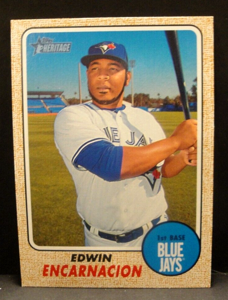 2017 Topps Heritage Baseball # 445 Edwin Encarnacion Blue Jays Short ...