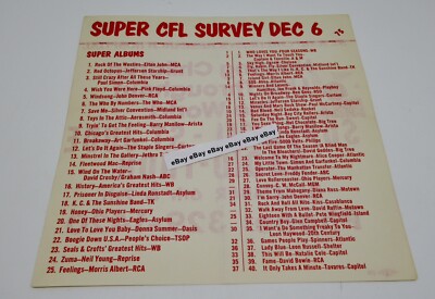 WCFL RADIO Chicago Super CFL Survey DEC 6, 1975 #1 Album Elton John | eBay