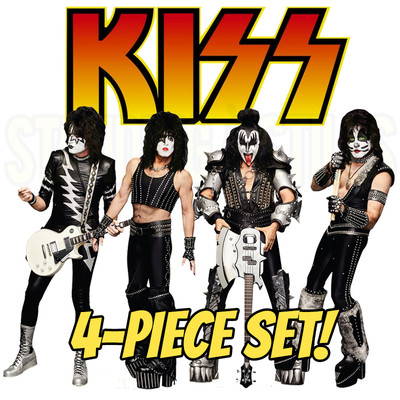 KISS 4-Piece Set of CARDBOARD CUTOUT Standups Standees Posters Simmons ...