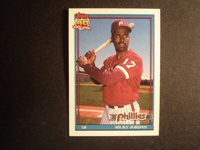 1991 Topps Baseball Phillies Ricky Jordan Card # 712 | eBay