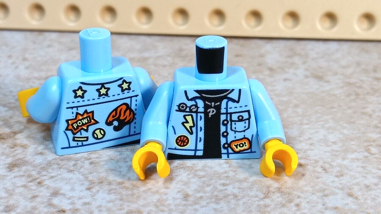 LEGO Jean Jacket Patches Torso Baseball Softball Letter P Necklace ...