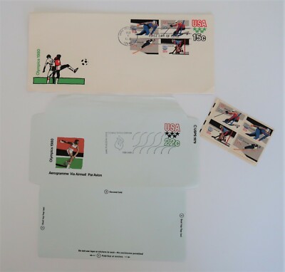 1980 Winter Olympic USPS Postcard Torch Relay Station First Day Stamps ...