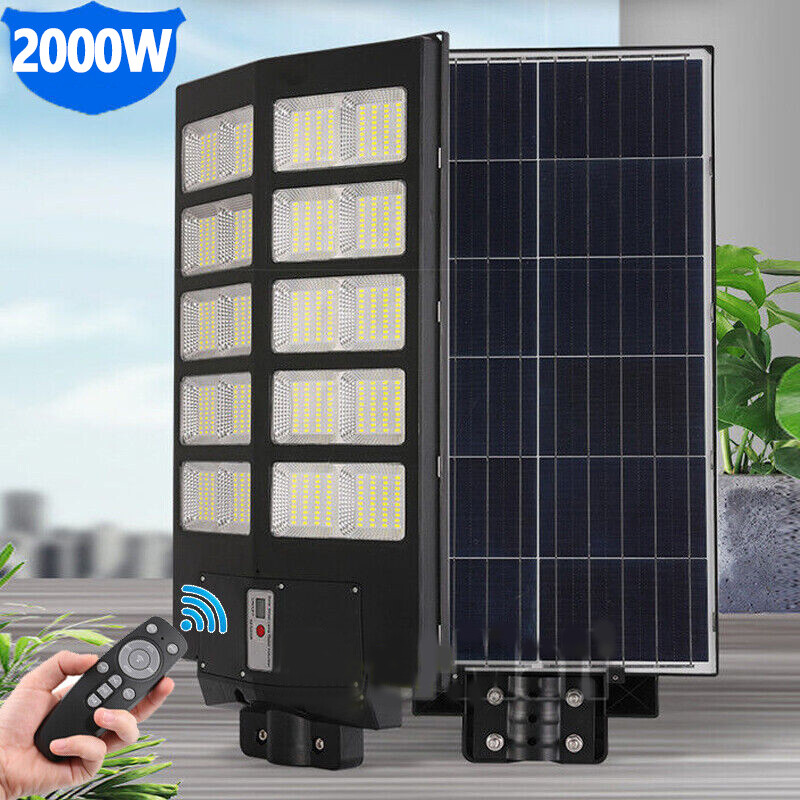 Outdoor Commercial 2000W LED Solar Street Light IP67 Dusk-to-Dawn Road ...