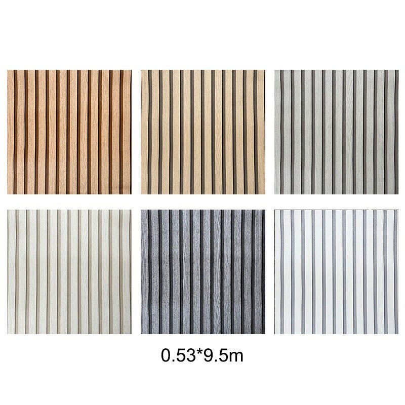 Wooden Slat Panelling Wallpaper 3D Wood Panel Effect Wall Paper Home ...