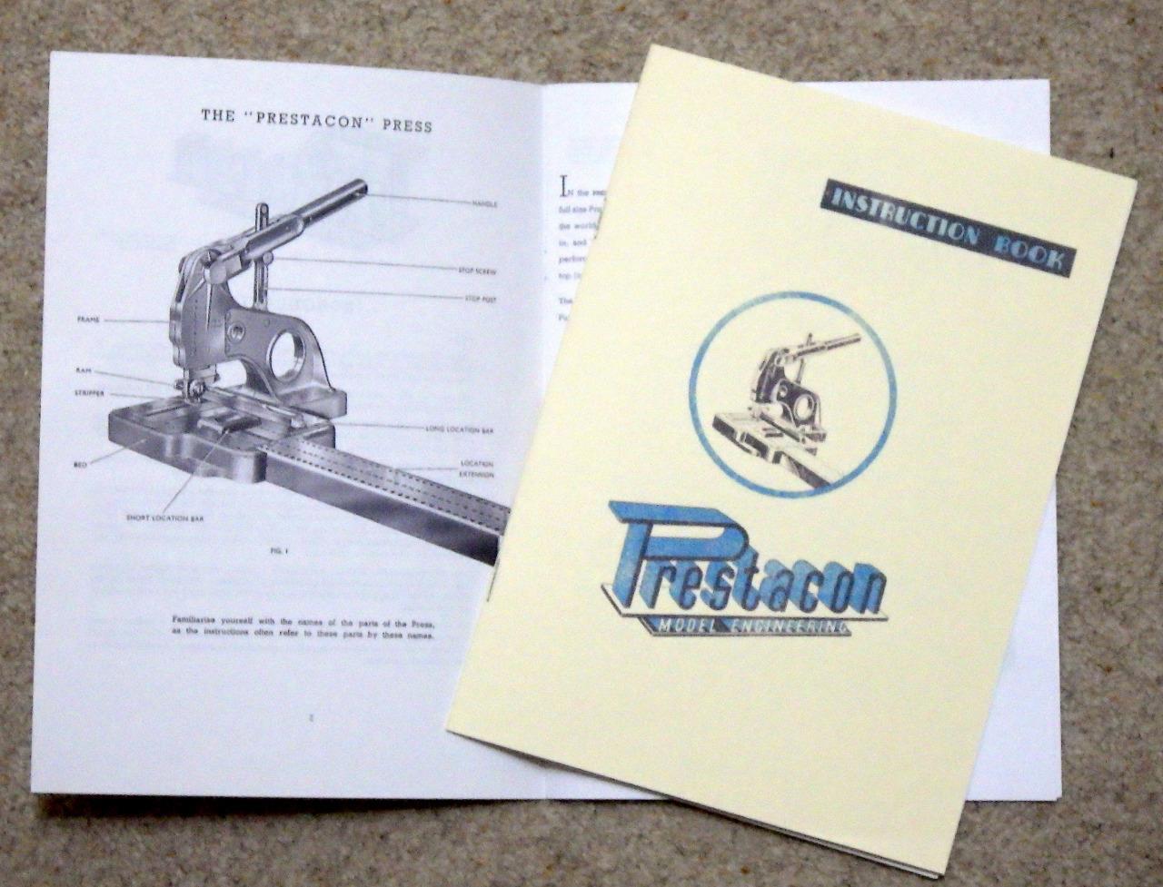 PRESTACON A5 INSTRUCTION BOOK 12 PAGES OF HOW TO USE YOUR PRESS | eBay UK